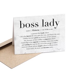 Personalized Boss Lady Card PRINTABLE Girl Boss Babe Card - Etsy