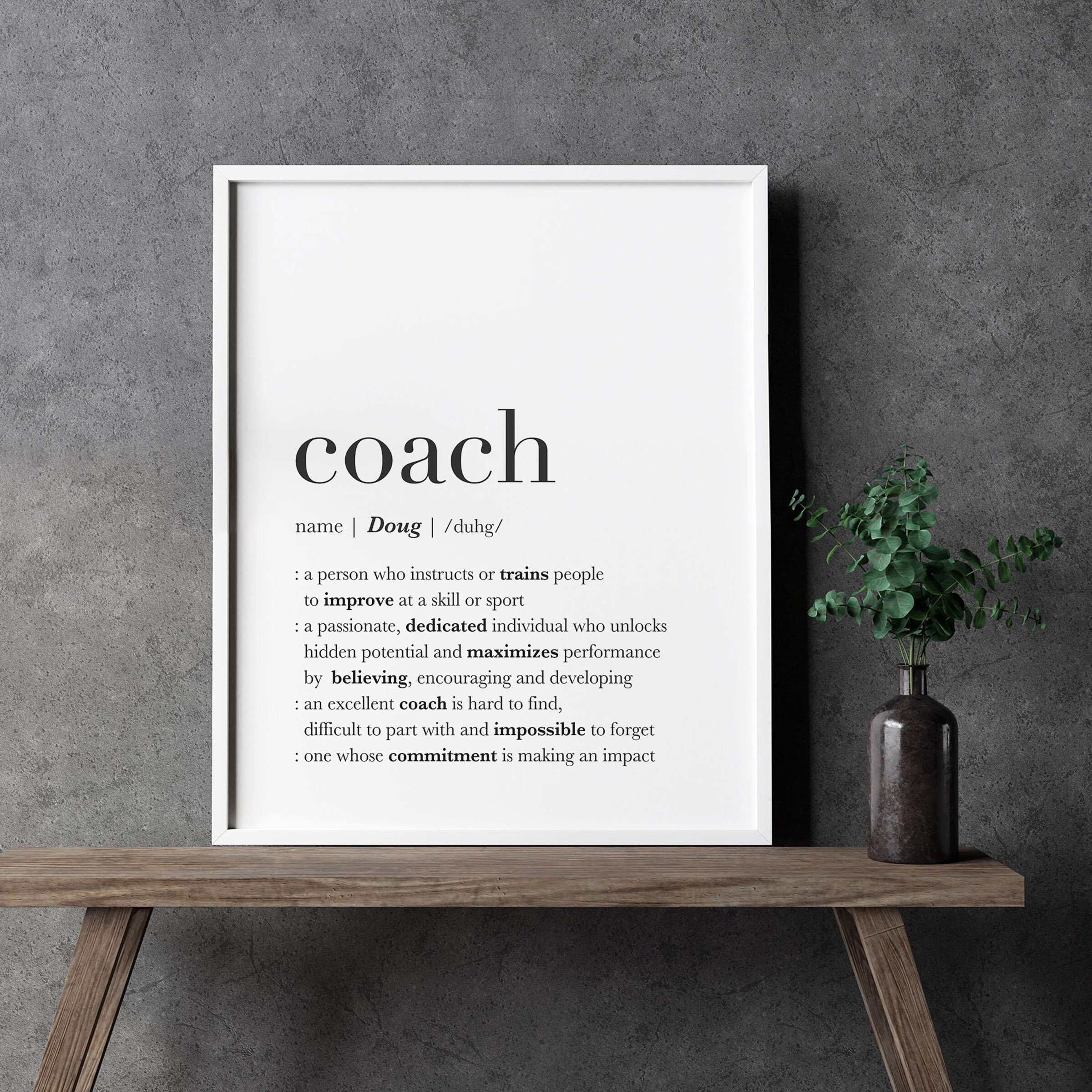 Custom Gift for Coach Thank You Soccer Coach Print Sign - Etsy