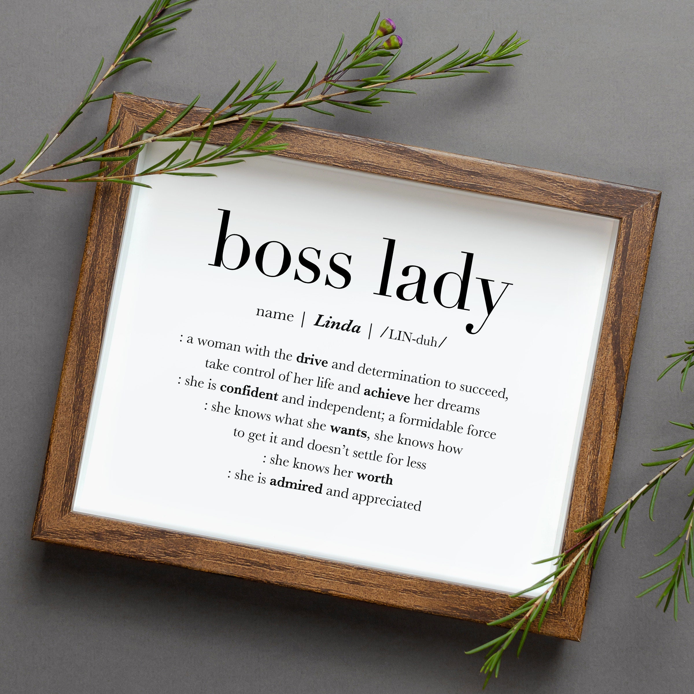 Boss Lady Personalized Gift PRINTABLE Gift for Boss Lady - Etsy