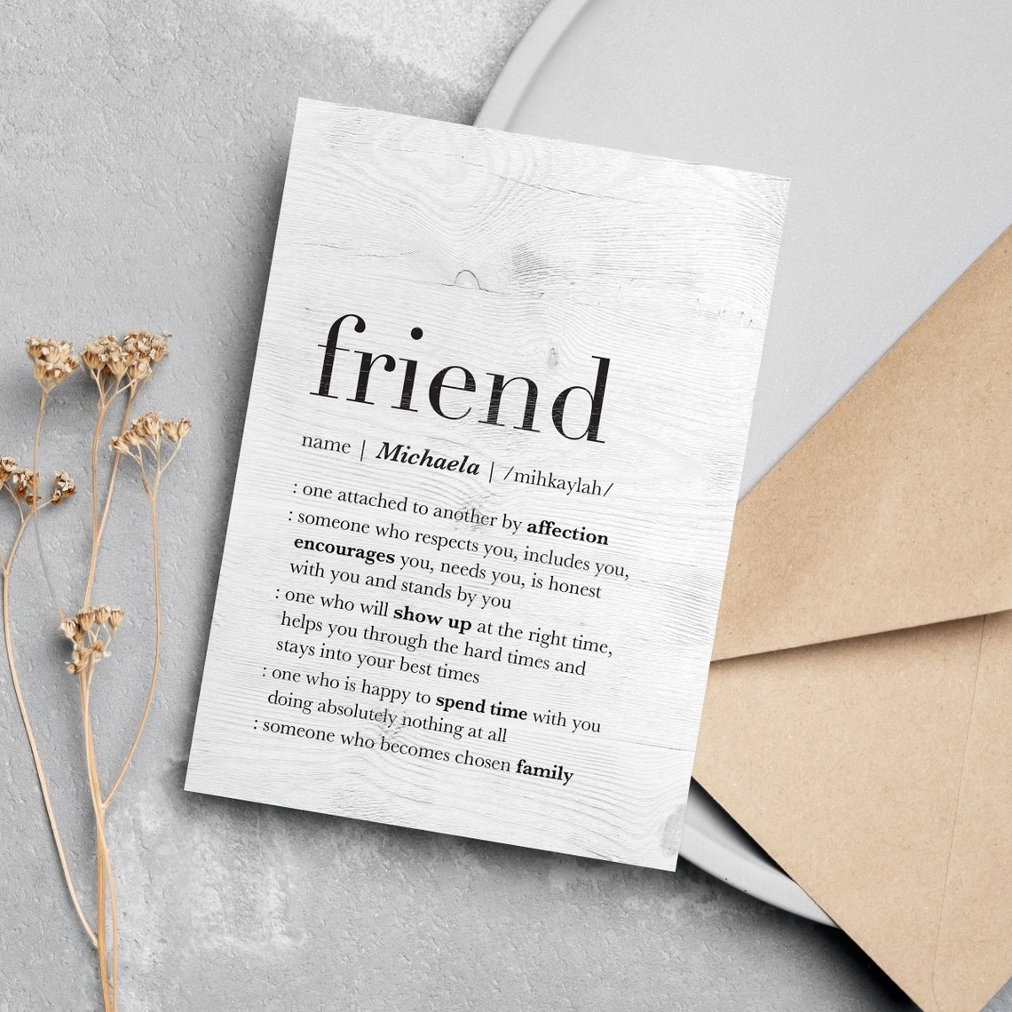 Personalized Best Friend Birthday Card, PRINTABLE Friendship Card ...