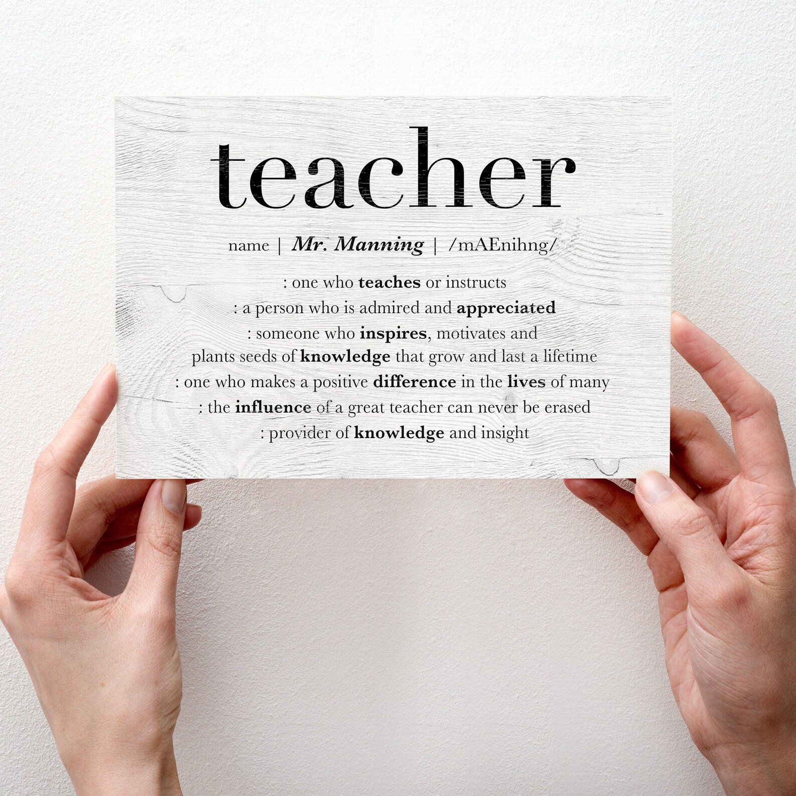 Personalized Teacher Card Teacher Appreciation Custom Mentor - Etsy