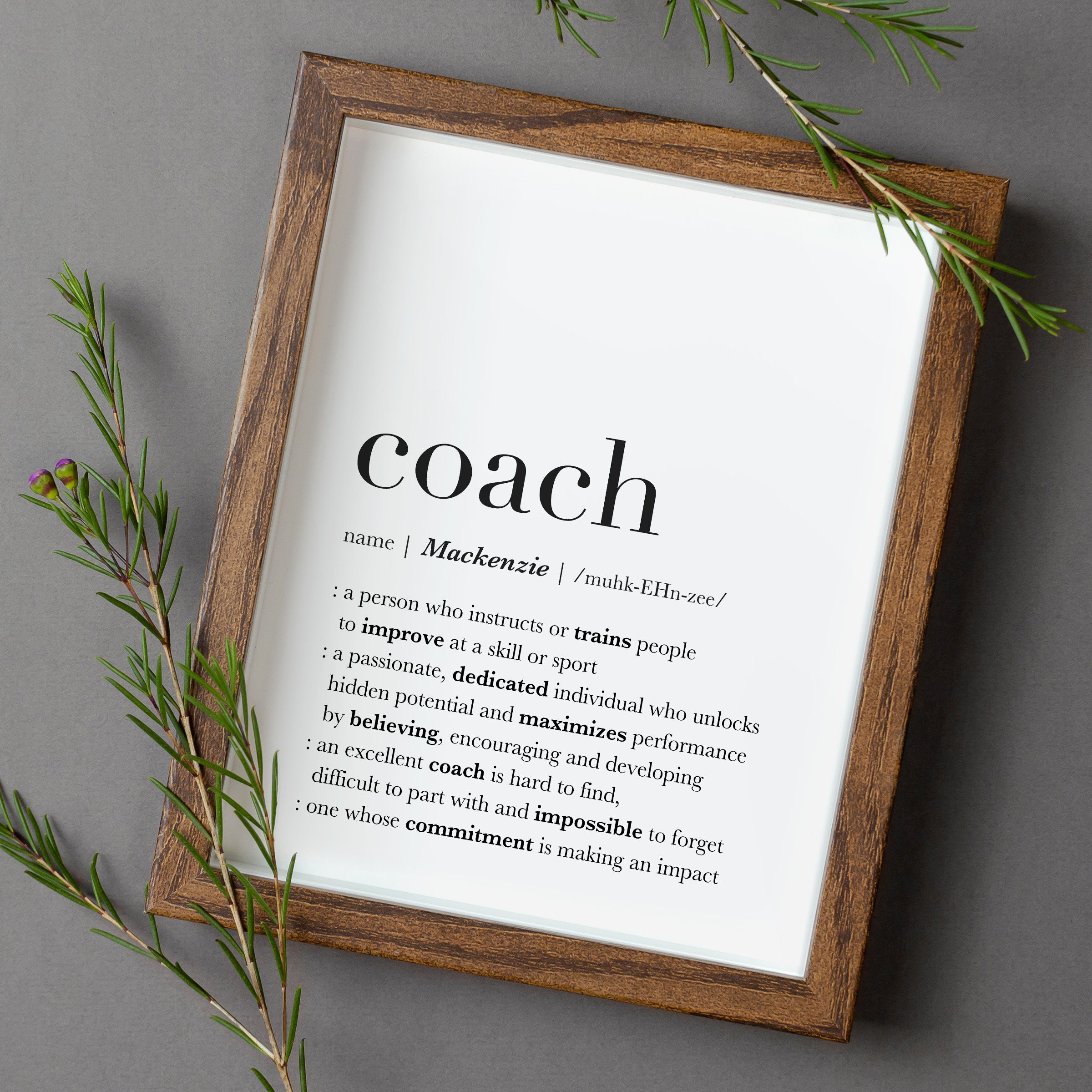 Custom Gift for Coach Thank You Soccer Coach Print Sign - Etsy