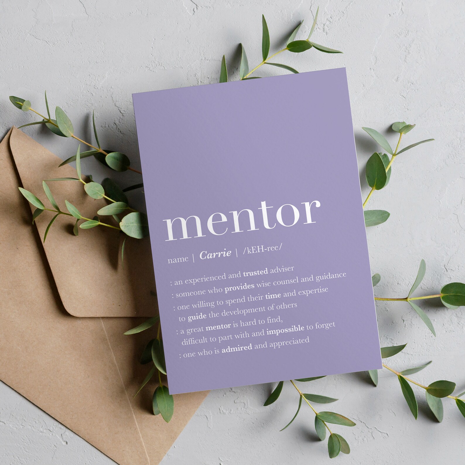 Custom Mentor Thank You Card, Mentor Gift for Women, Thank You Boss ...