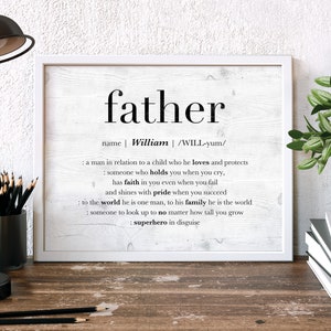 Personalized Fathers Day Printable, Custom Name Sign, Gift for Dad, New ...