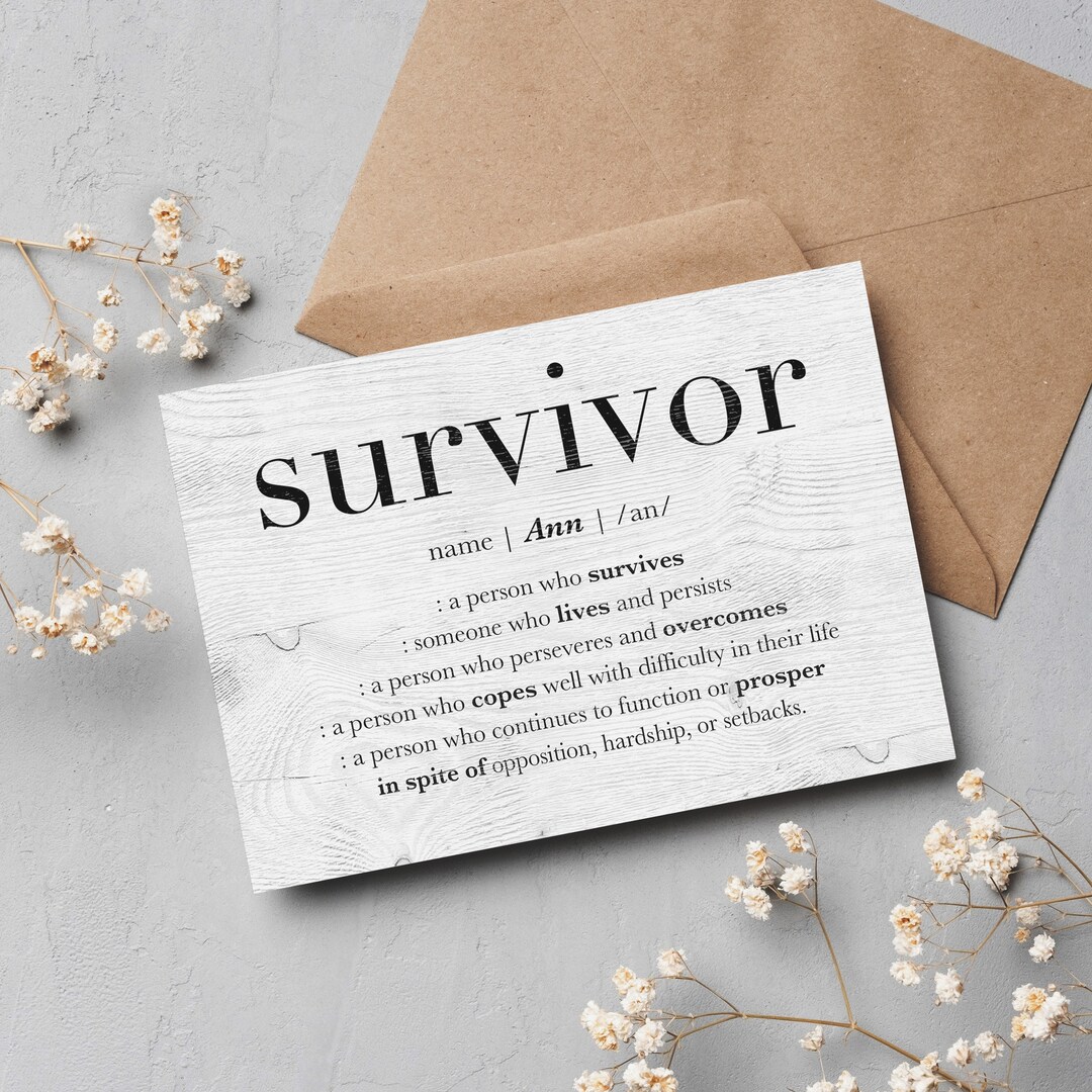 Custom Name Greeting Card, Survivor Gift, Encouragement Card ...