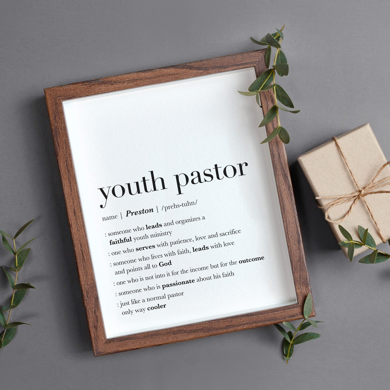 Personalized Youth Pastor Sign, Custom Pastor Gifts for Men, Pastor ...