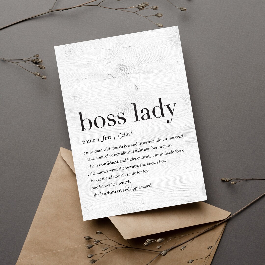 Personalized Boss Lady Card PRINTABLE Girl Boss Babe Card - Etsy