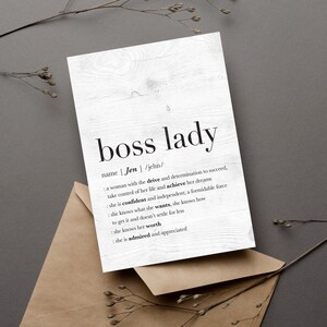 Personalized Boss Lady Card PRINTABLE Girl Boss Babe Card - Etsy