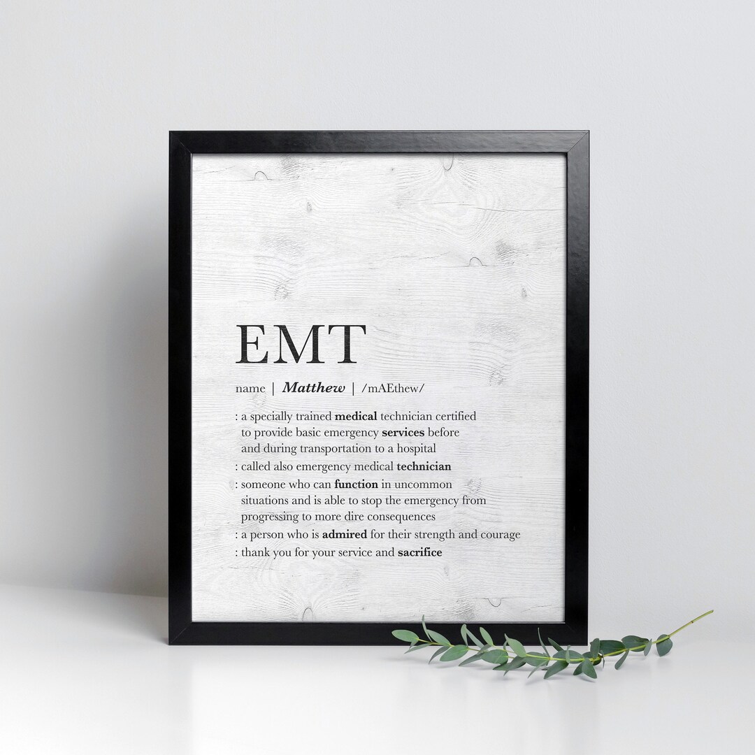 Personalized EMT Definition Print: First Responder Gift - Etsy