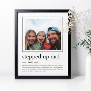 Custom Stepped up Dad Gift, Stepped up Dad Print Name Sign, Stepdad ...