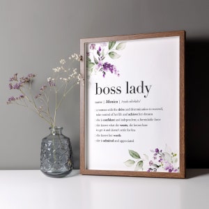 Personalized Boss Lady Definition Print: Leadership Gift (digital ...