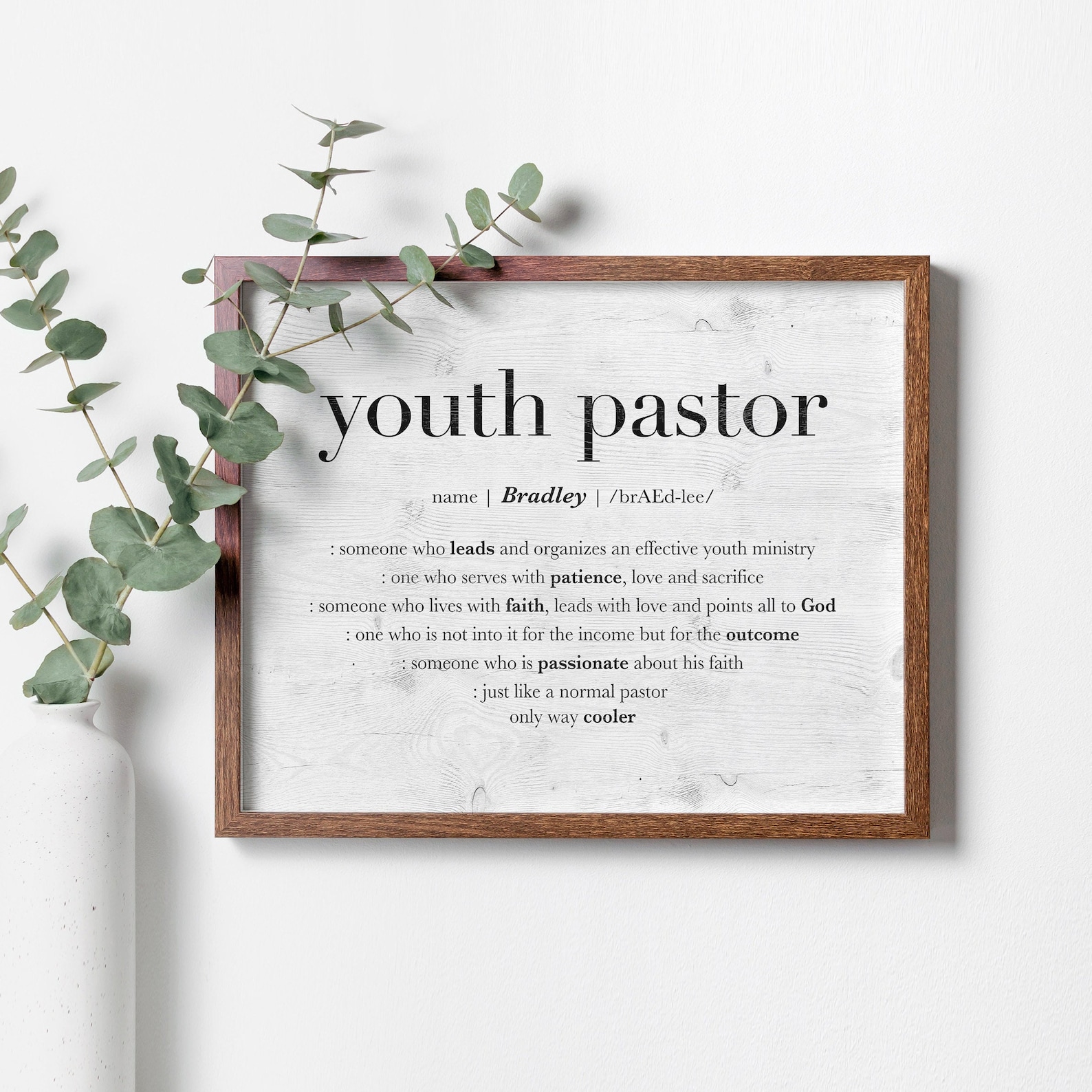 Personalized Youth Pastor Sign, Custom Pastor Gifts for Men, Pastor ...