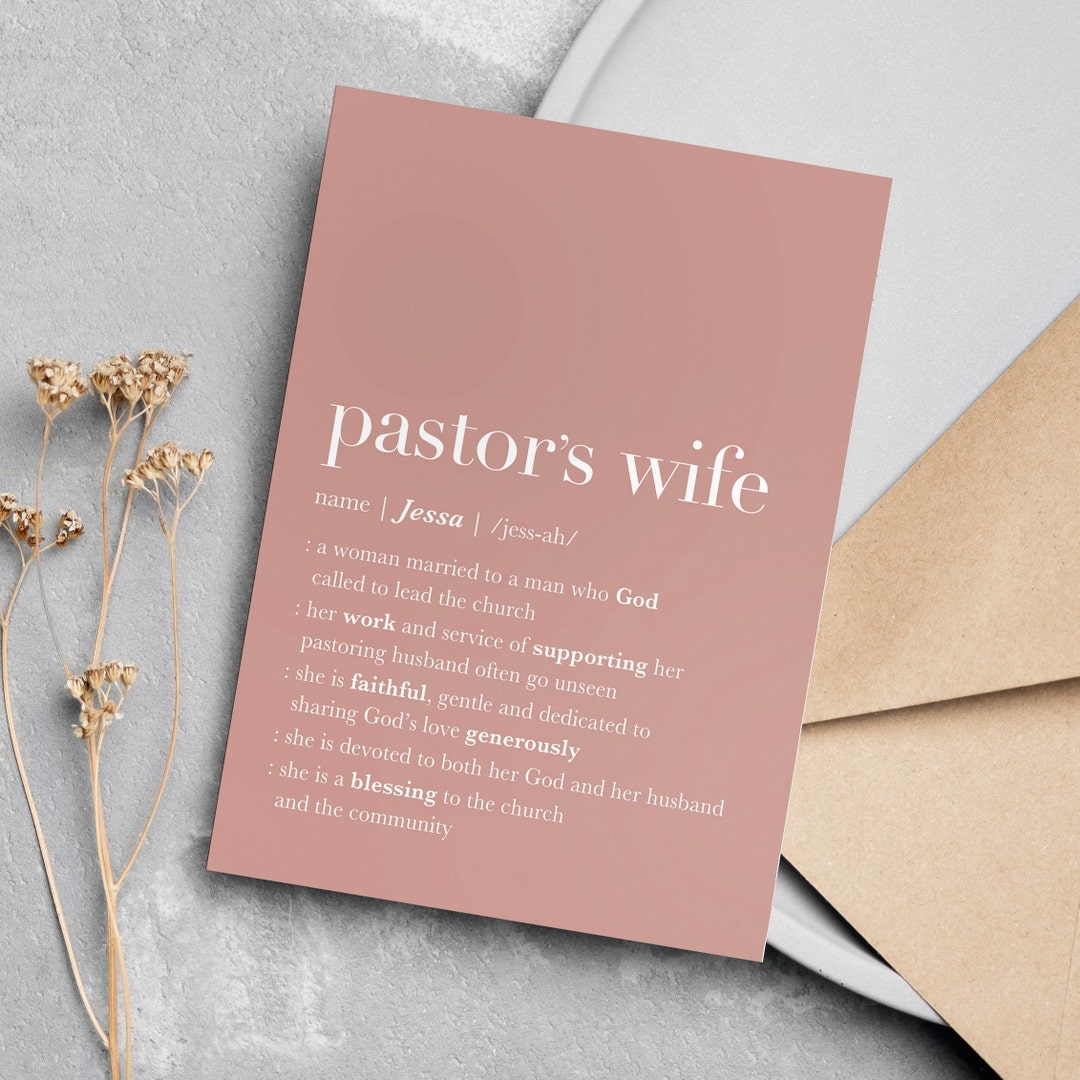 Pastors Wife Appreciation Card Personalized Pastors Wife Thank You