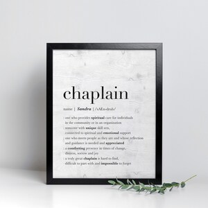 Personalized Chaplain Definition Print, Chaplain FRAMED Gifts, Home ...