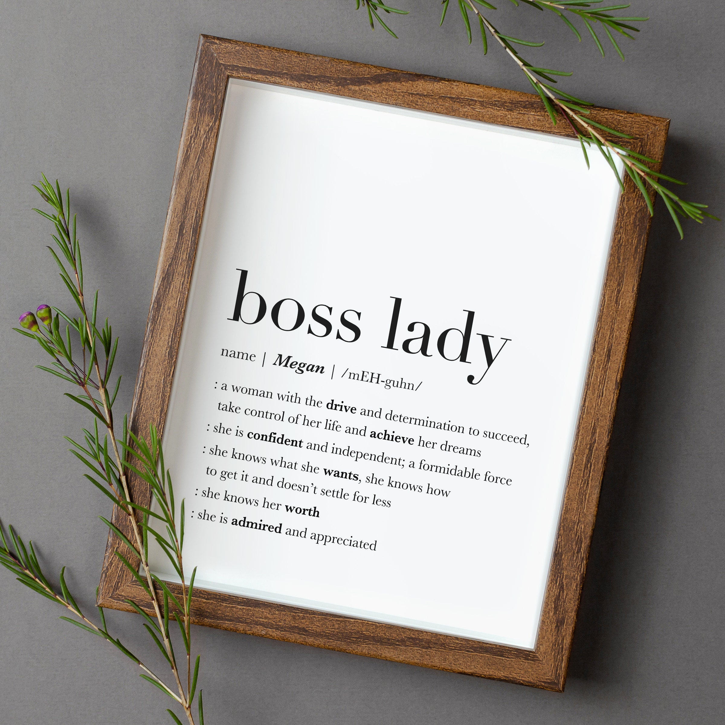 Boss Lady Personalized Gift PRINTABLE Gift for Boss Lady - Etsy