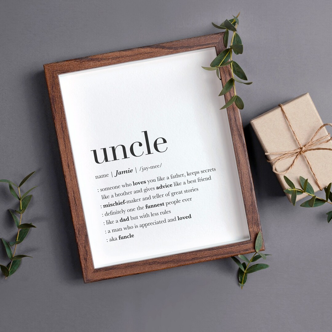 Personalized Uncle Definition Print: Custom Birthday Gift (digital ...