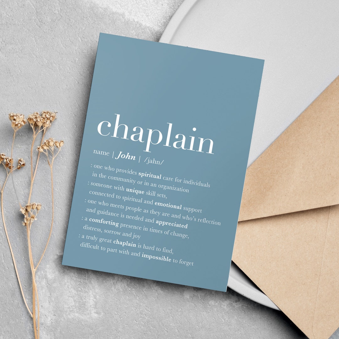 Chaplain Appreciation Card, Custom Chaplain Gift Thank You Chaplain ...
