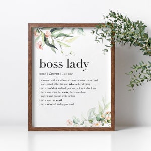 Personalized Boss Lady Definition Print: Leadership Gift (digital ...