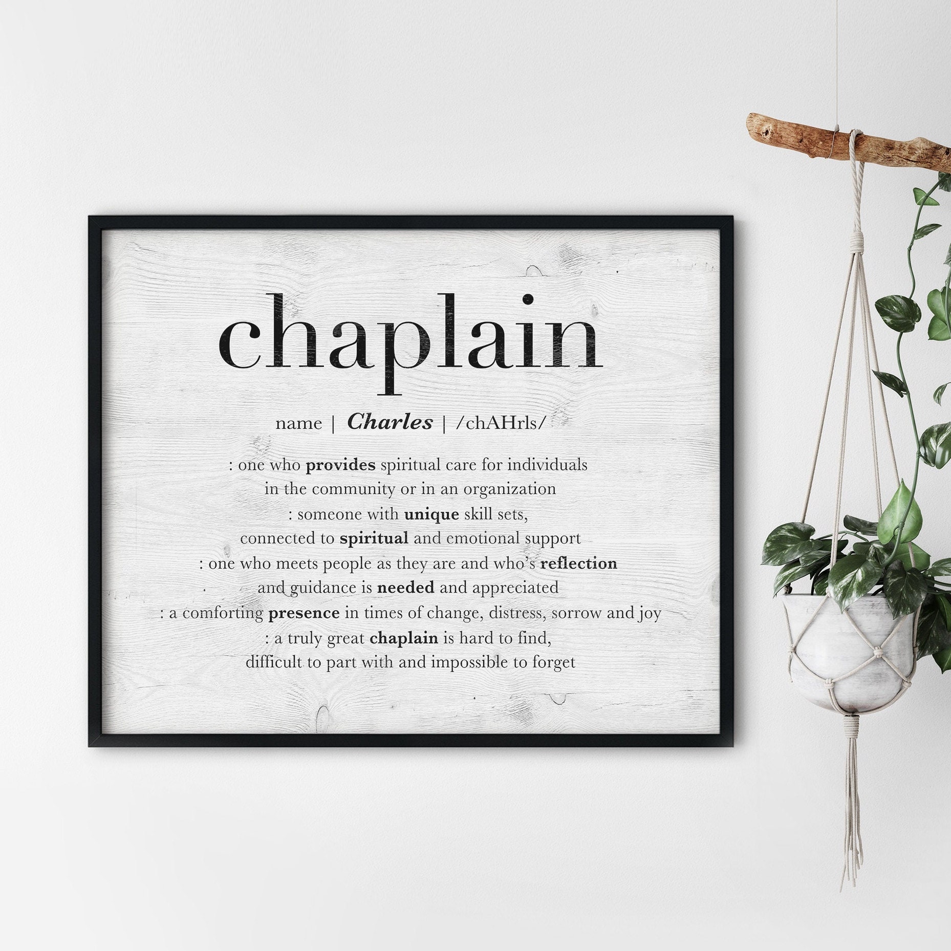 Chaplain Gift Ideas Personalized Chaplain Definition Print - Etsy
