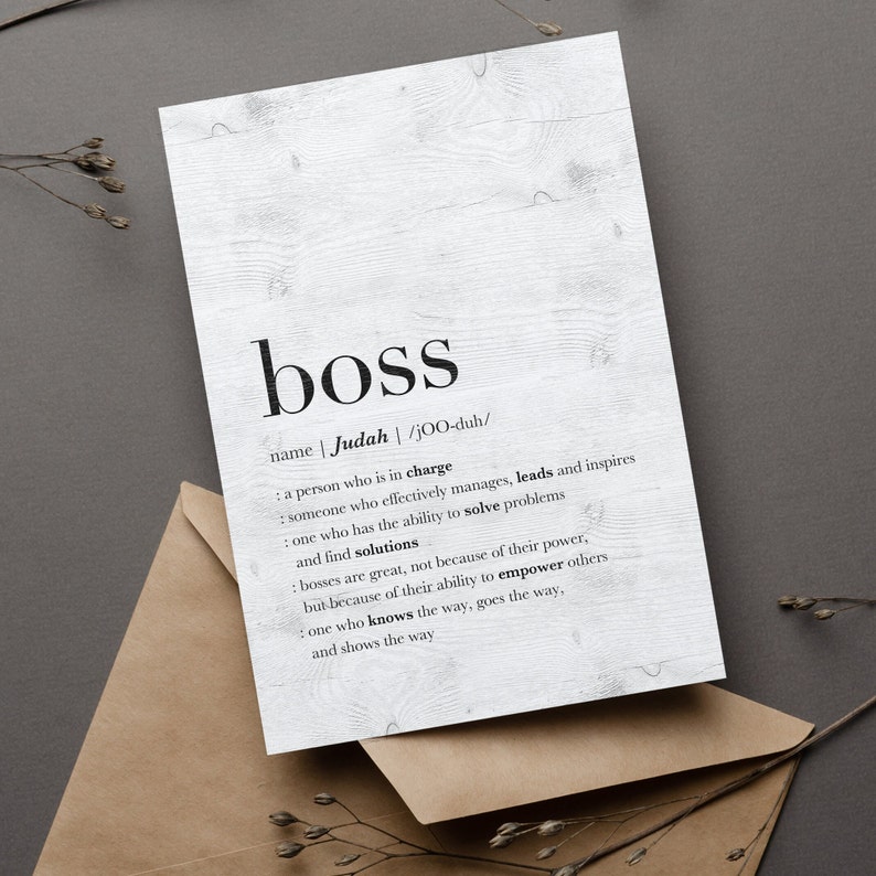 Personalized Boss Retirement Card PRINTABLE Boss Day Gift - Etsy
