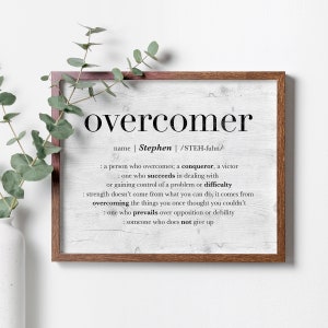 Overcomer Inspirational Gifts for Men, Recovery Wall Art, FRAMED Cancer ...