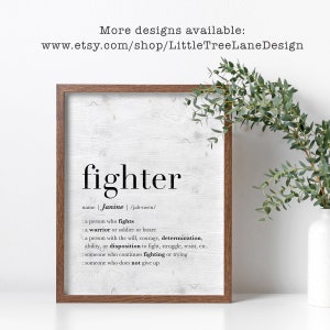Personalized Friend’s Name Wall Decor, Fighter Definition Wall Art ...