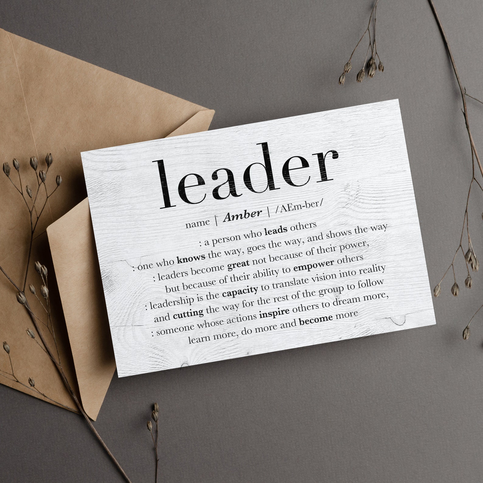 Personalized Leader Card Custom Leadership Gifts for Women - Etsy