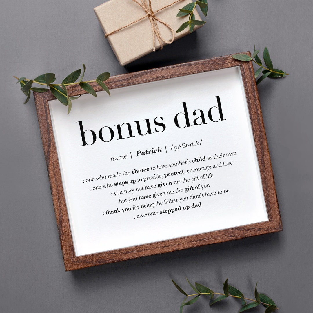 Custom Fathers Day Gift, Step Dad Fathers Day Gift, Bonus Dad Gift ...