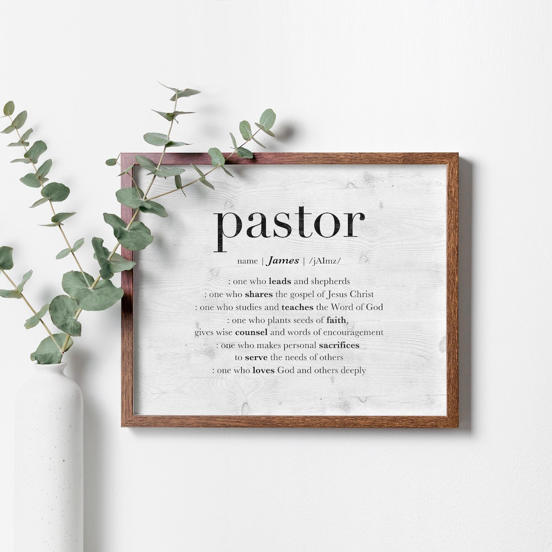 Pastor Gift Ideas, Pastor Definition Print, FRAMED Decor, Preacher Gift ...