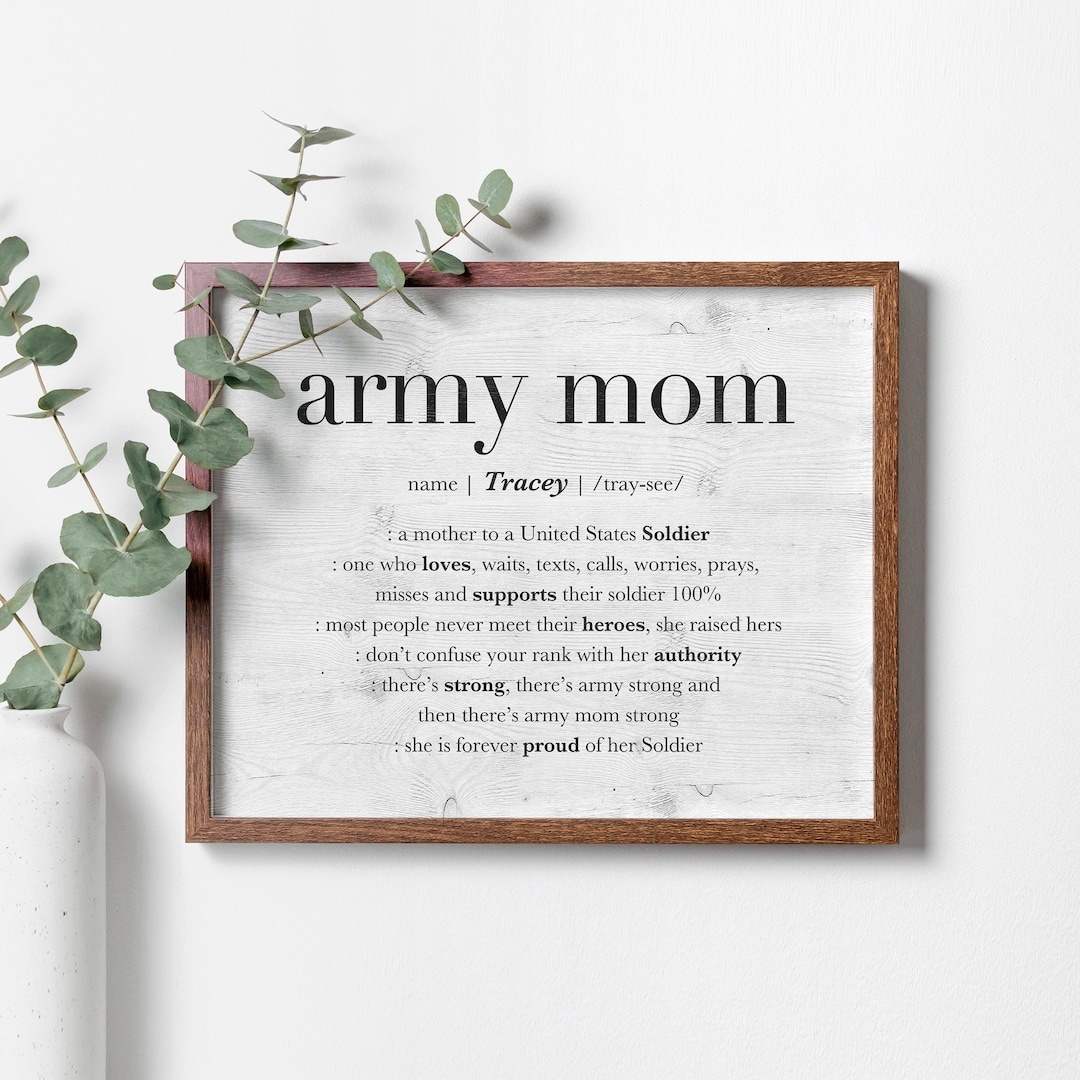 Personalized Army Mom PRINTABLE, Army Mom Gifts, Army Mom Wall Art ...