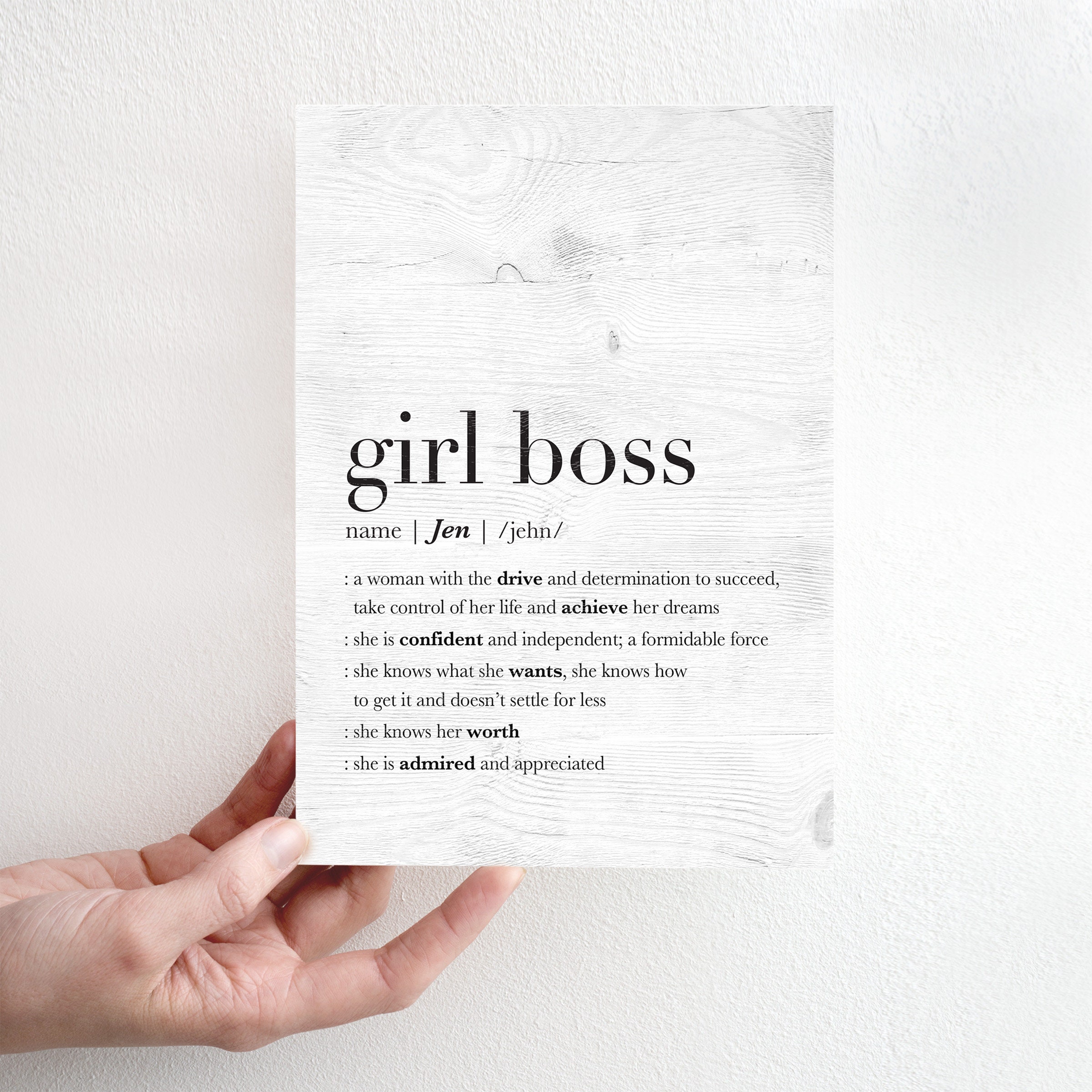 Personalized Boss Lady Card PRINTABLE Girl Boss Babe Card - Etsy