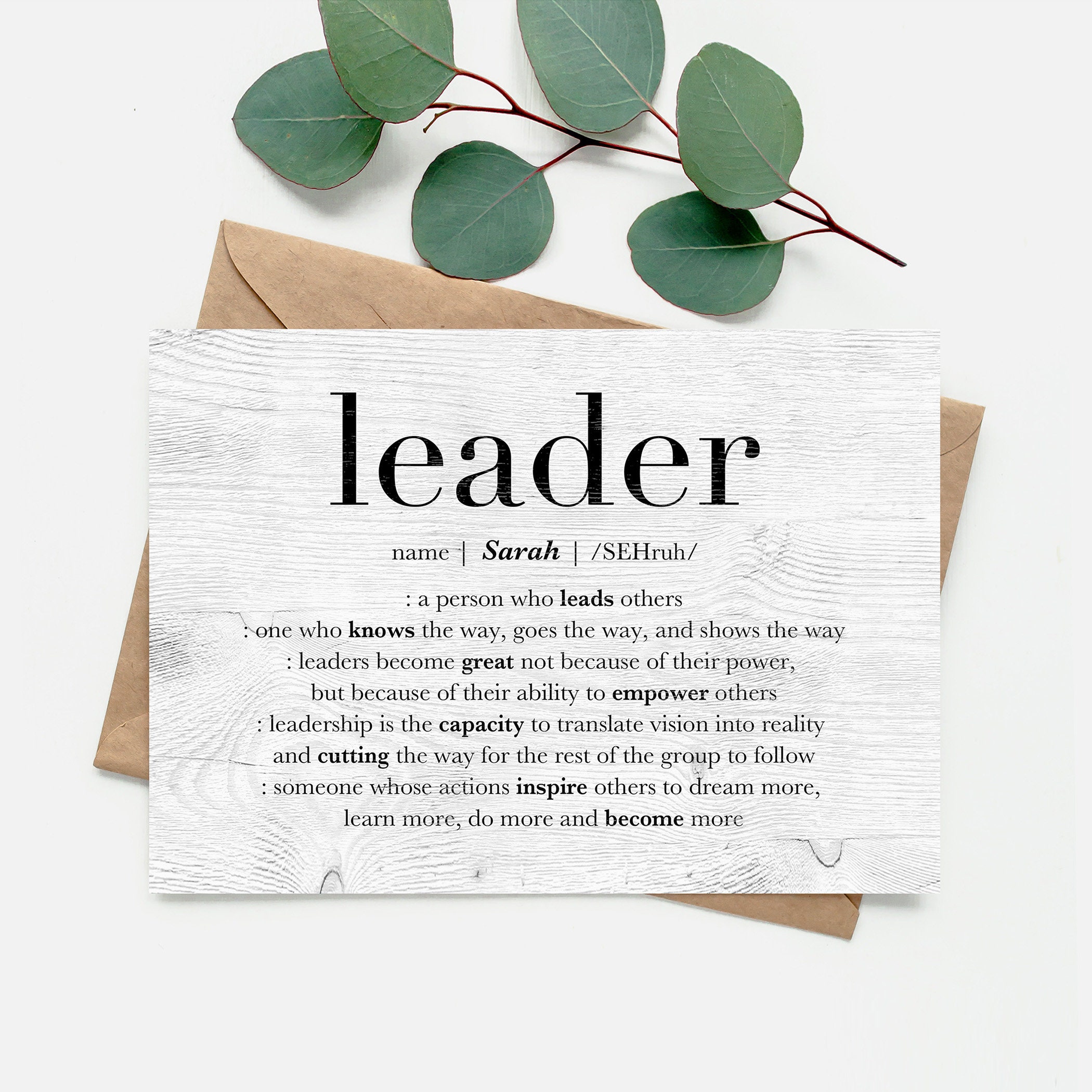 Personalized Leader Card Custom Leadership Gifts for Women - Etsy