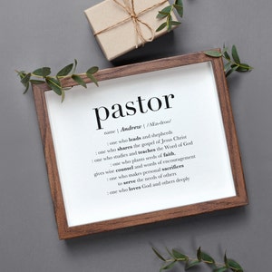 Pastor Gift Idea, Personalized Pastor Definition Printable DIGITAL ...