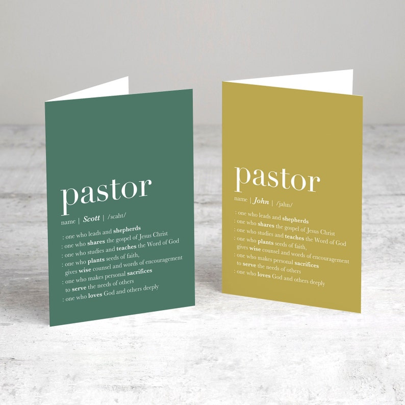 Pastor Appreciation Card DIGITAL DOWNLOAD Custom Pastor - Etsy