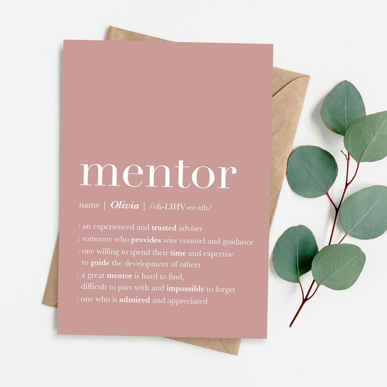 Custom Mentor Thank You Card Mentor Gift for Women Thank You | Etsy