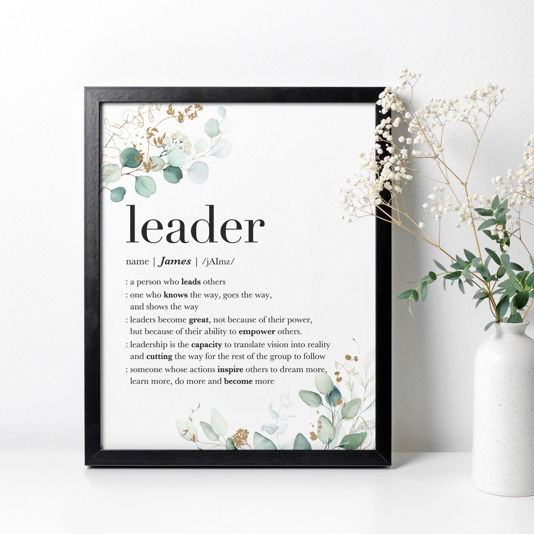 Personalized Leader Gift, PRINTABLE Thank You Gift for Boss, Leadership ...