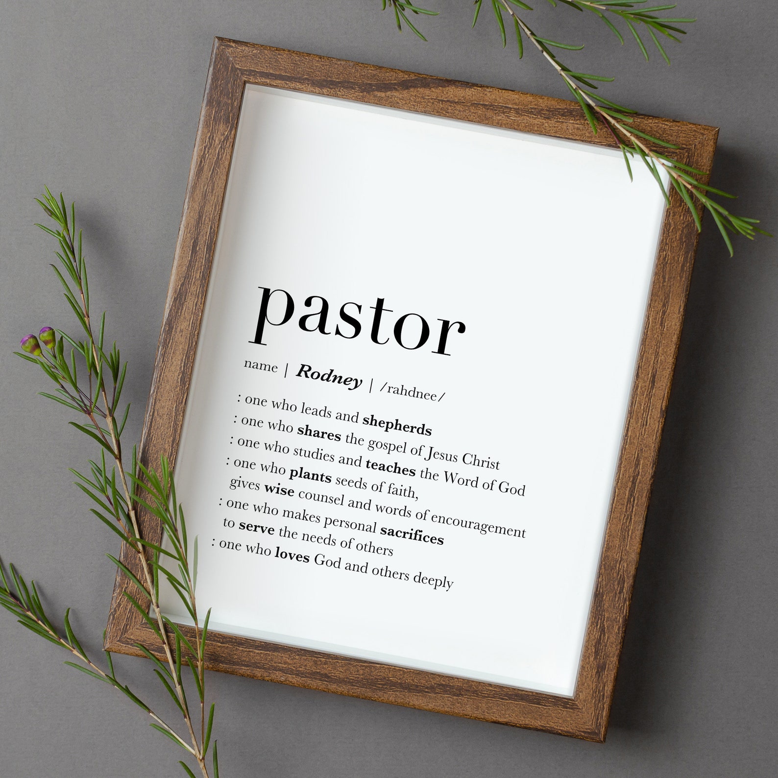 Pastor Gift Ideas Pastor Definition Print Home Decor - Etsy