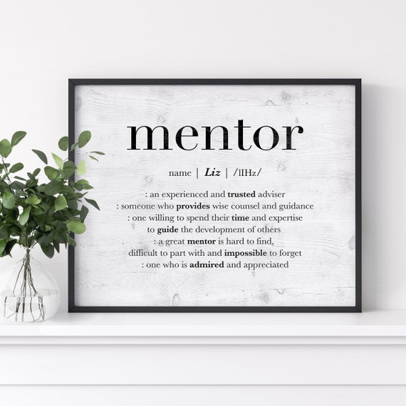 Personalized Gift for Mentor Thank You Mentor Print Sign Custom Mentor Gift for Men Mentor Appreciation Retirement Gift for Boss Framed
