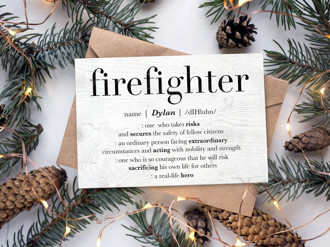 Personalized Firefighter Card Gift for Firefighter Custom - Etsy