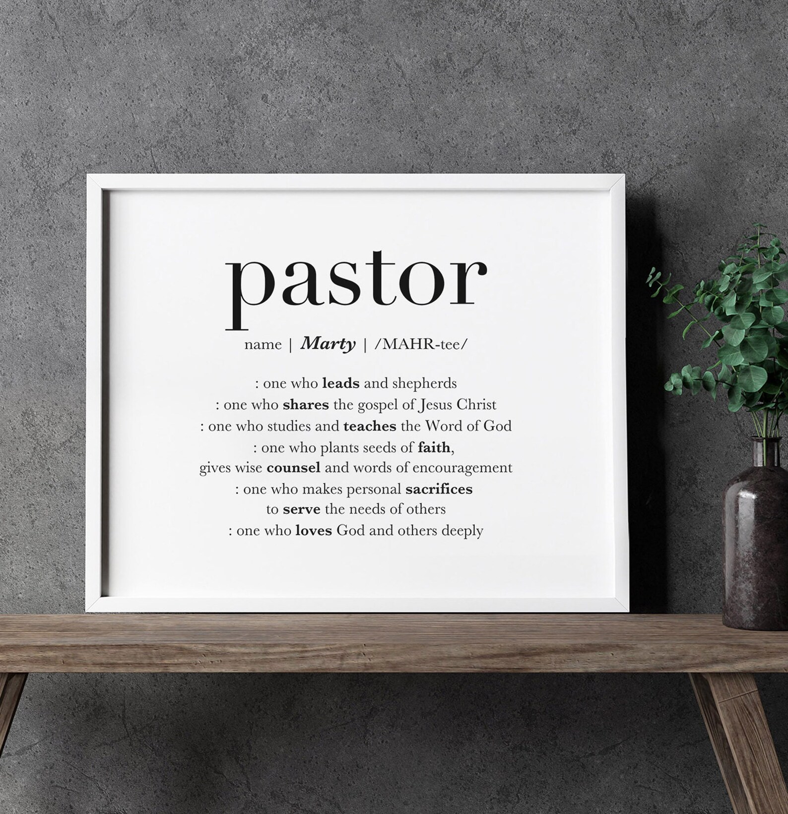 Pastor Gift Ideas Pastor Definition Print Home Decor - Etsy