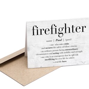 Personalized Firefighter Card Gift for Firefighter Custom - Etsy