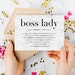 Personalized Boss Lady Card, PRINTABLE, Girl Boss Babe Card, Custom ...