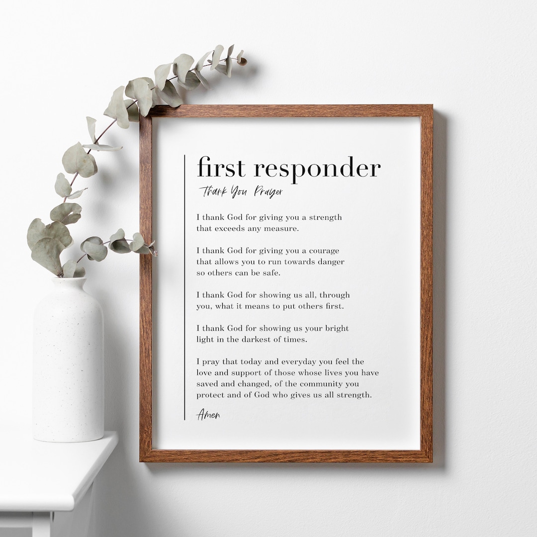 First Responder Prayer, First Responder Thank You, Encouragement Prayer ...