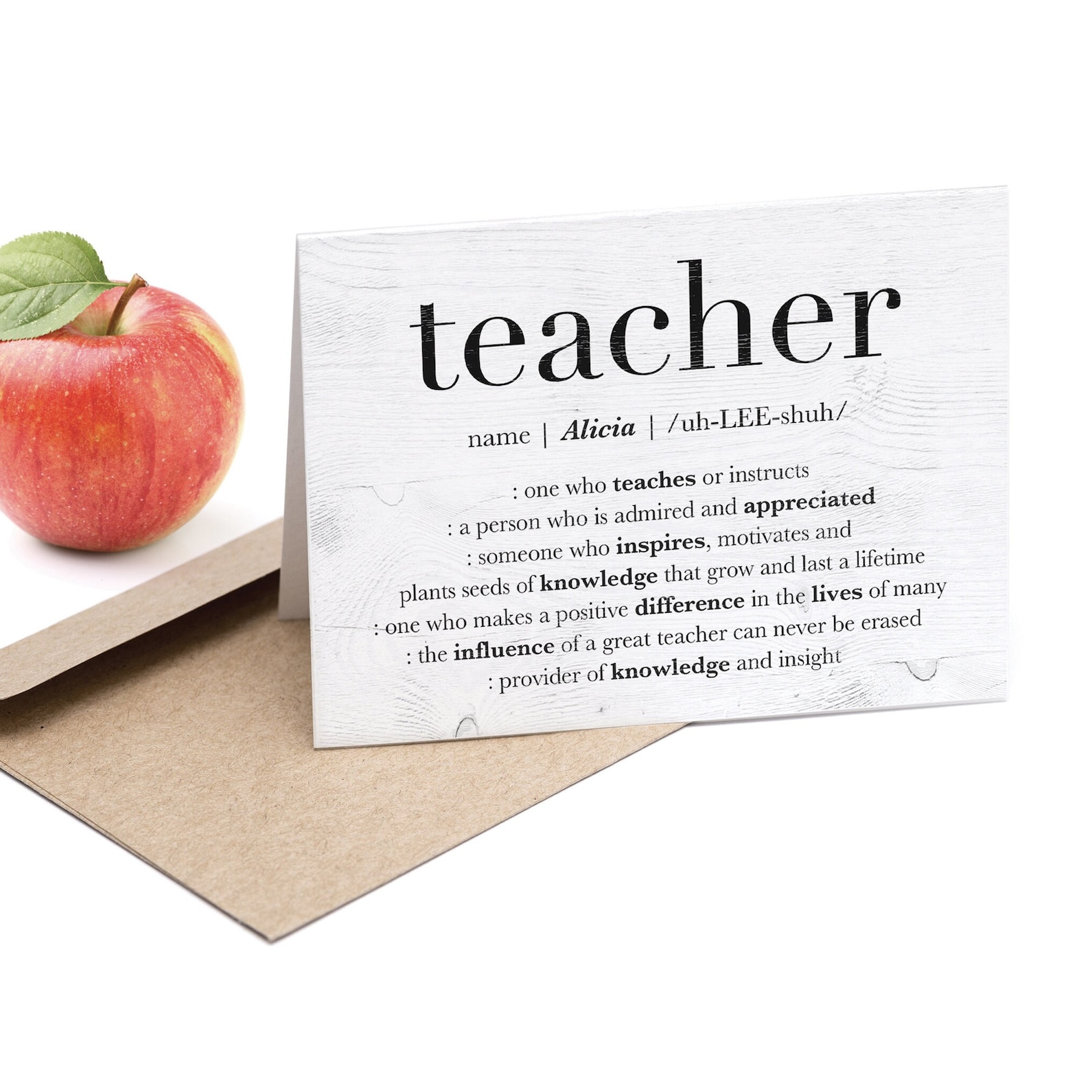 Personalized Teacher Card Teacher Appreciation Custom Mentor - Etsy