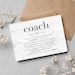 Personalized Basketball Coach Card, Custom Mentor Thank You Card ...