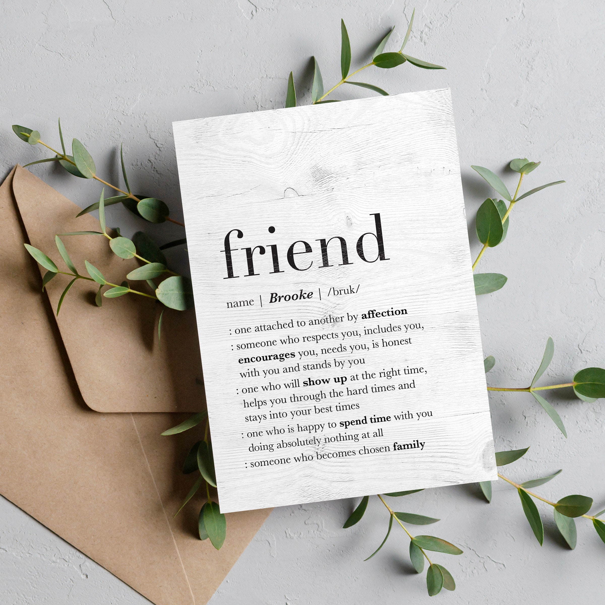 Personalized Best Friend Birthday Card, PRINTABLE Friendship Card ...
