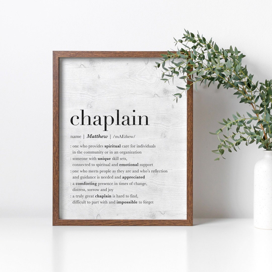 Chaplain Gift Ideas, Personalized Chaplain Definition Print, Home Decor ...