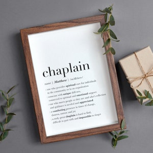 Chaplain Gift Ideas, Personalized Chaplain Definition Print, Home Decor ...