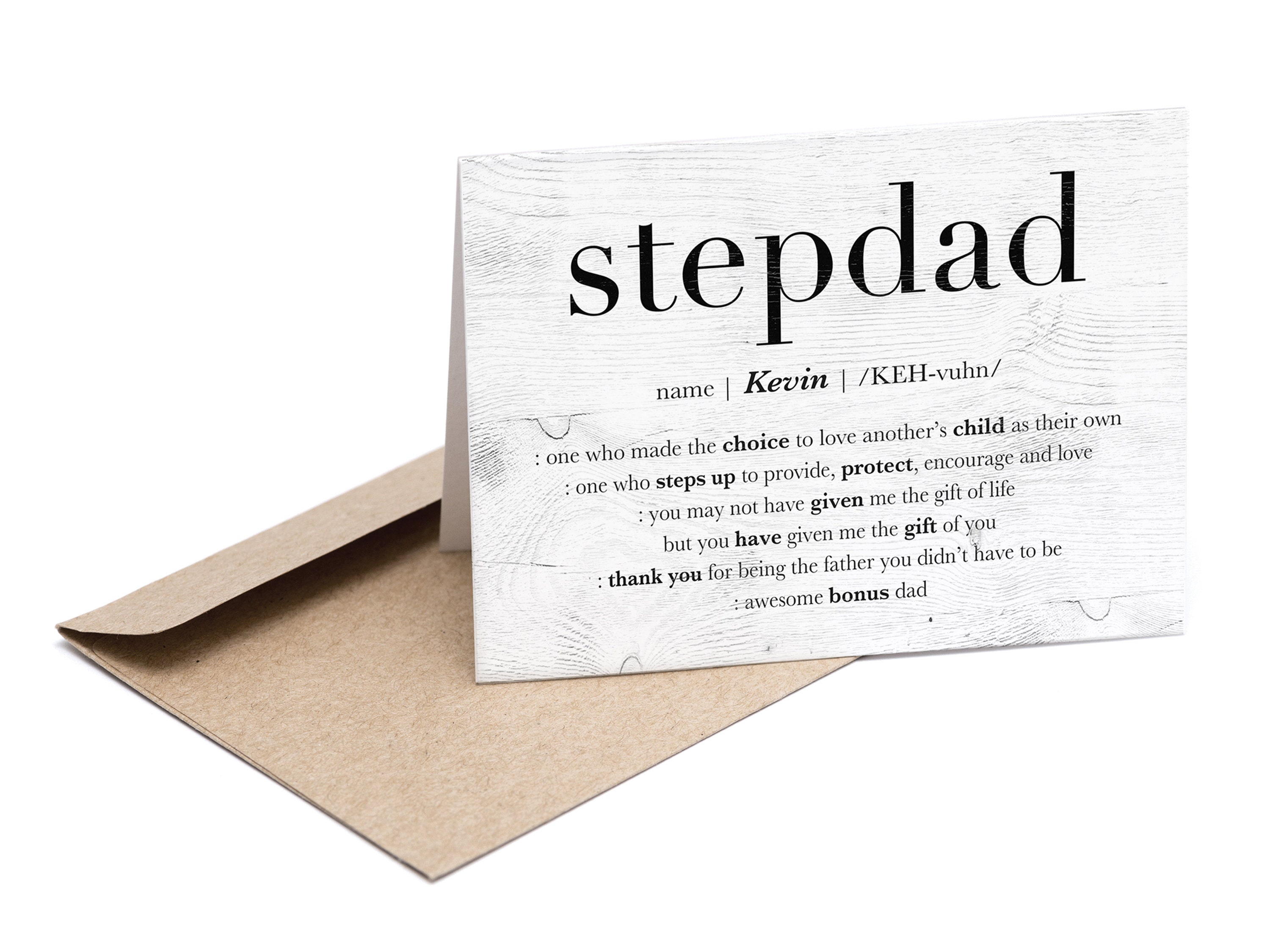 Fathers Day Card for Stepdad Stepfather Birthday Card Custom - Etsy