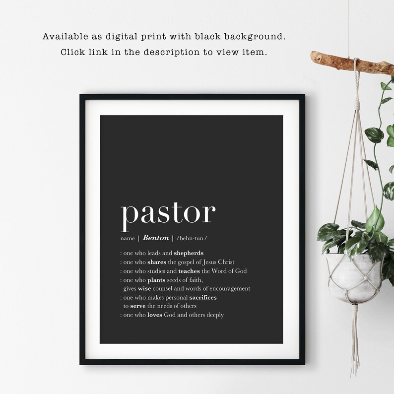 Pastor Gift Ideas Pastor Definition Print Home Decor - Etsy
